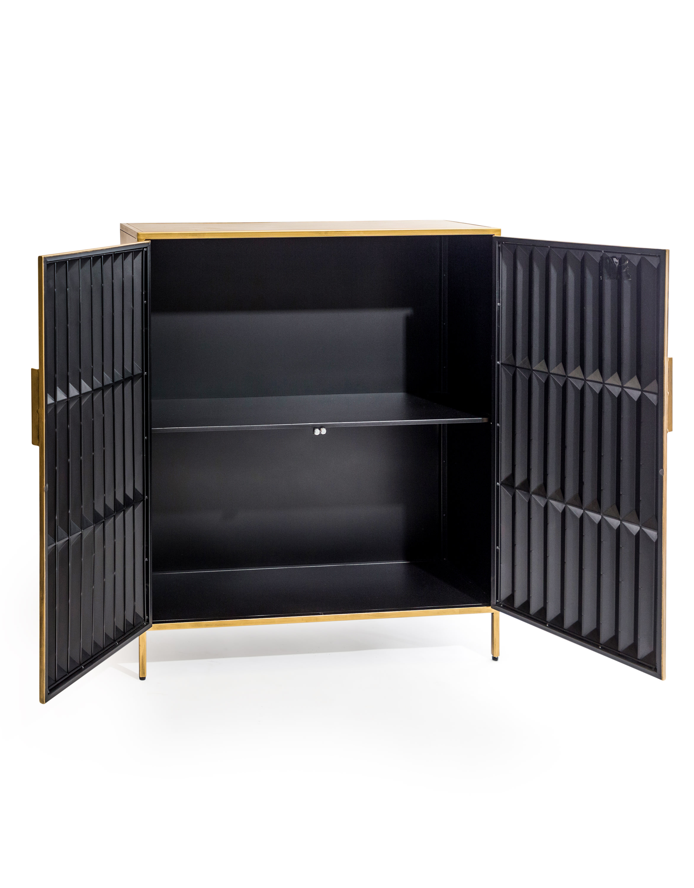 Industrial Gold "Fitzgerald" 2 Door Metal Side Cabinet