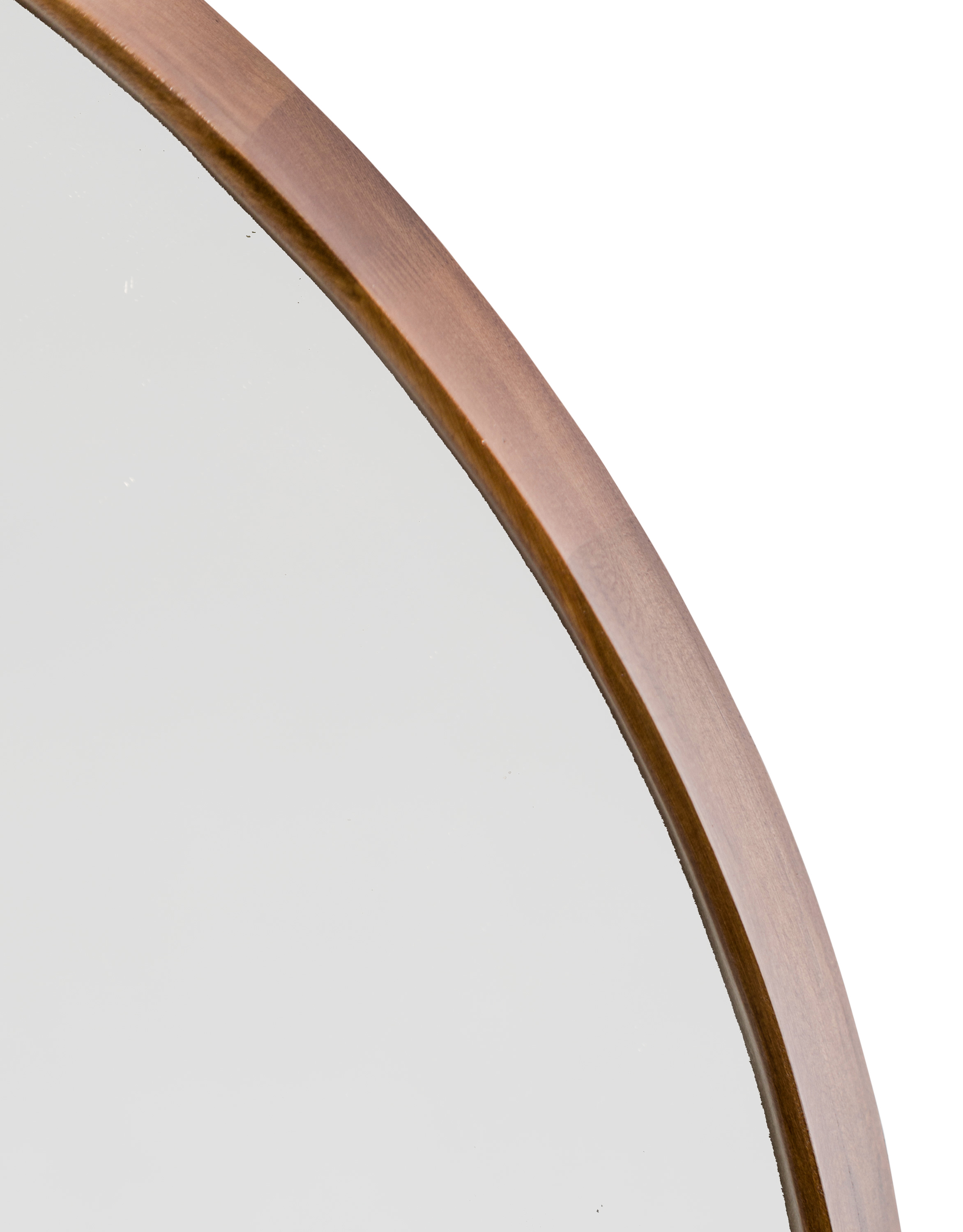 Extra Large Round Oak Wood-Framed Dovetail Wall Mirror