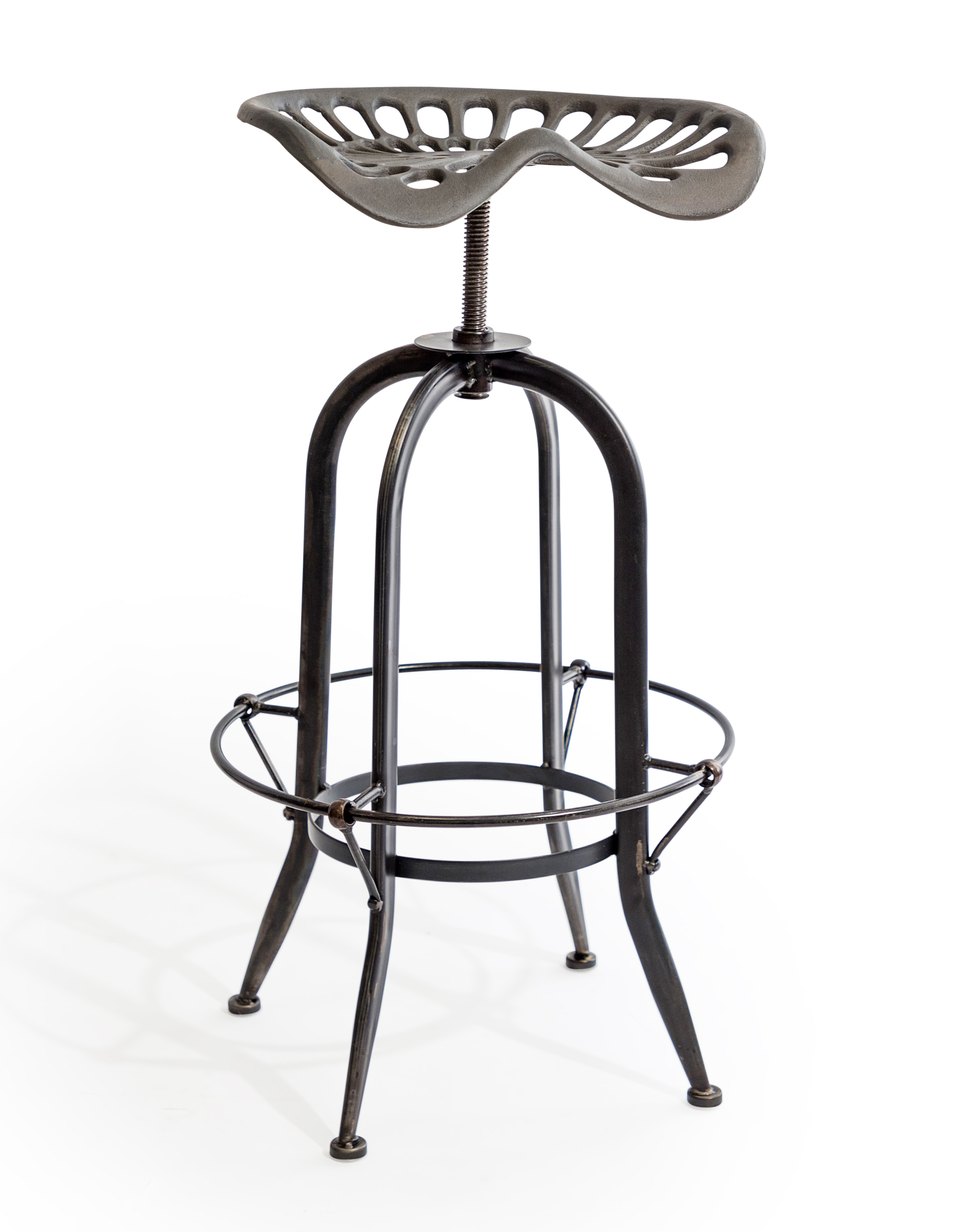 Industrial "Tractor-Seat" Style Adjustable Bar Stool