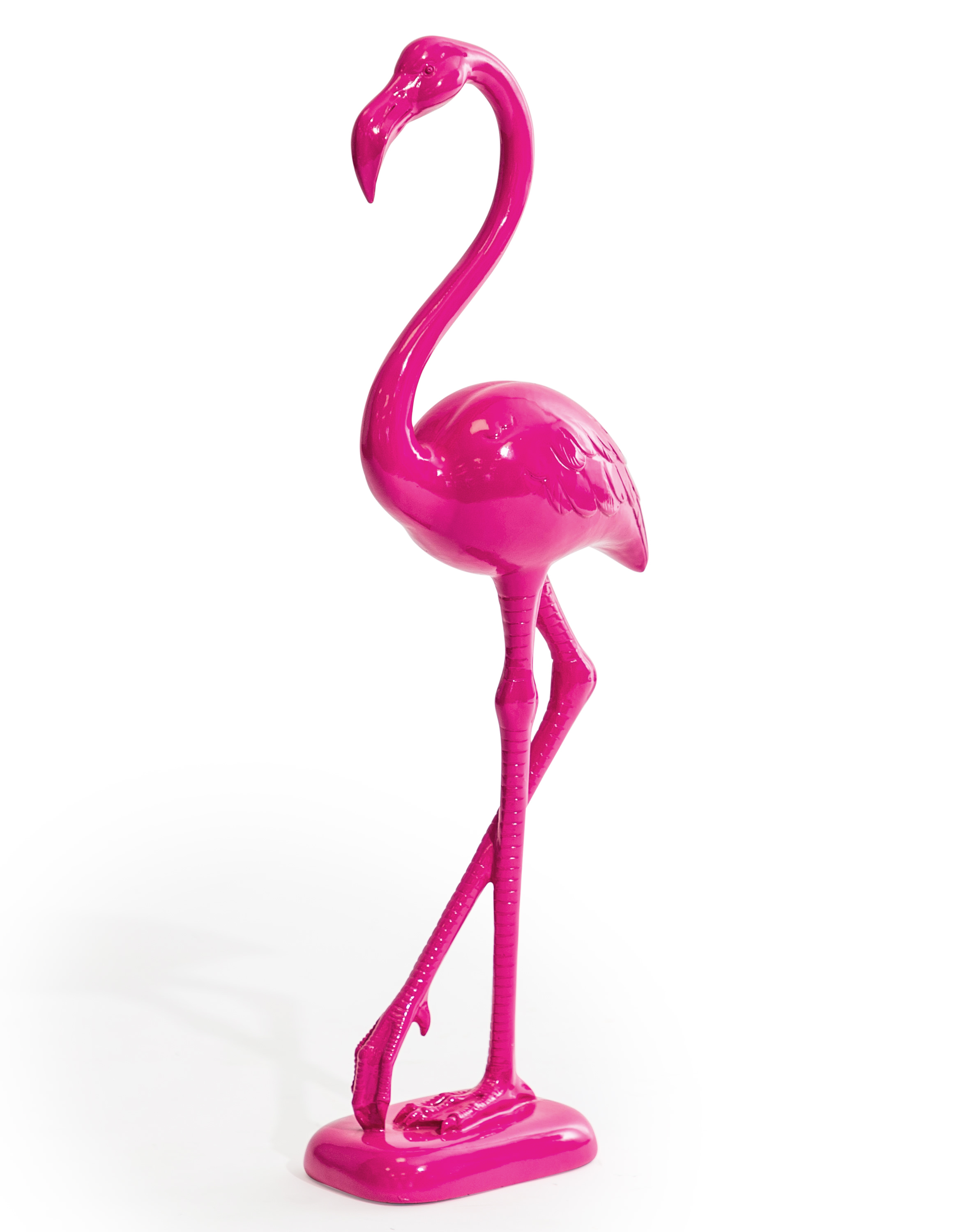 Electric Pink Standing Flamingo Figure