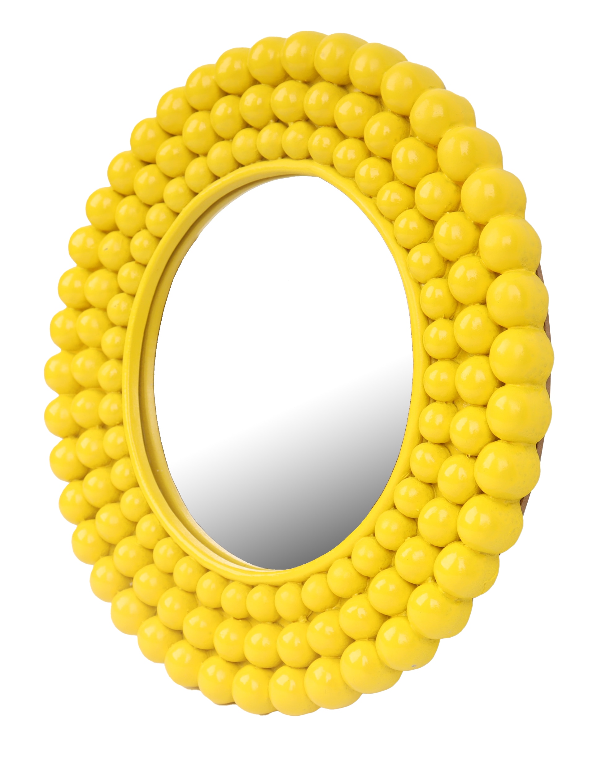 Yellow Multi Ball Framed Small Wall Mirror