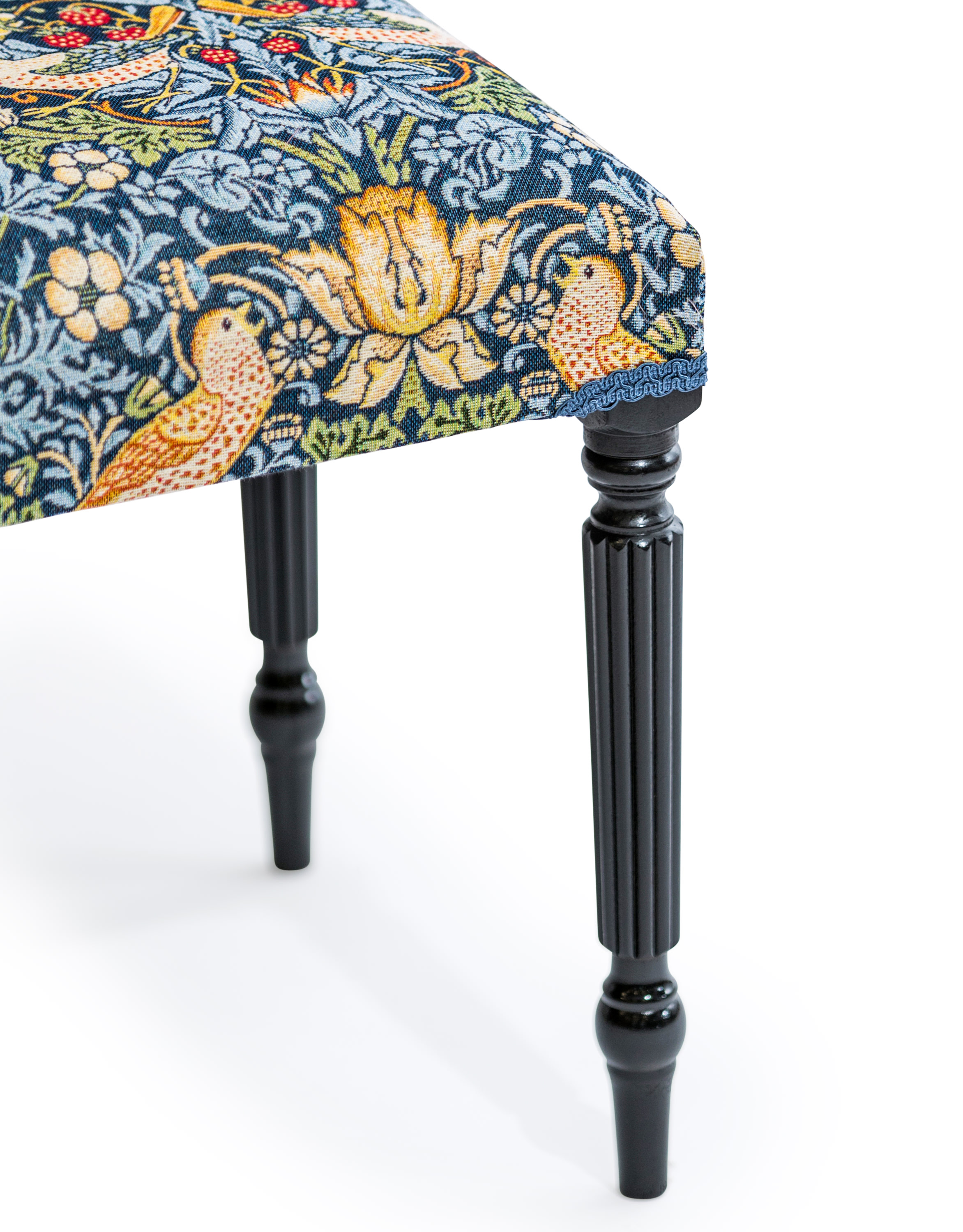 William Morris Strawberry Thief Bench - Hand Made in the UK