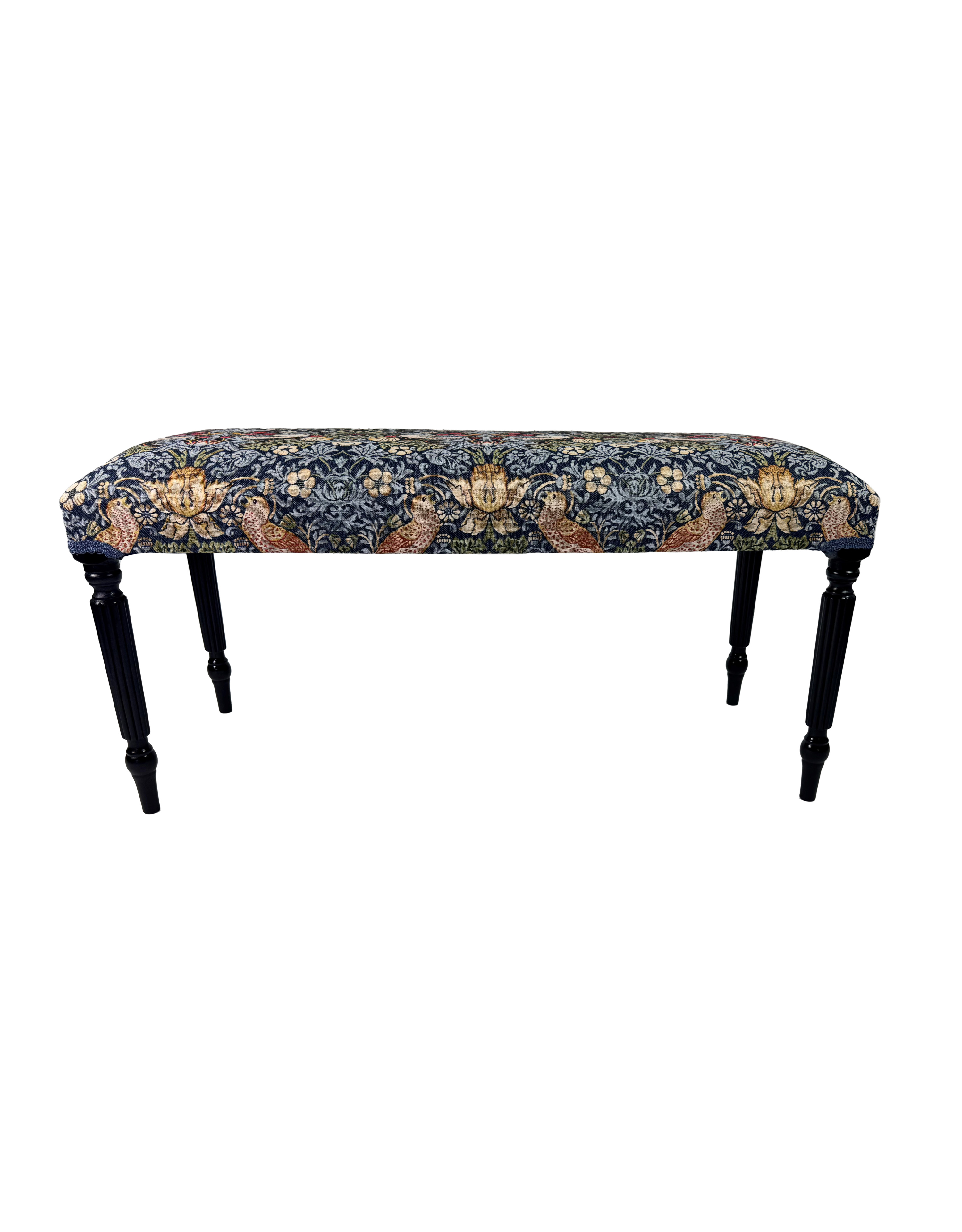 William Morris Strawberry Thief Bench - Hand Made in the UK