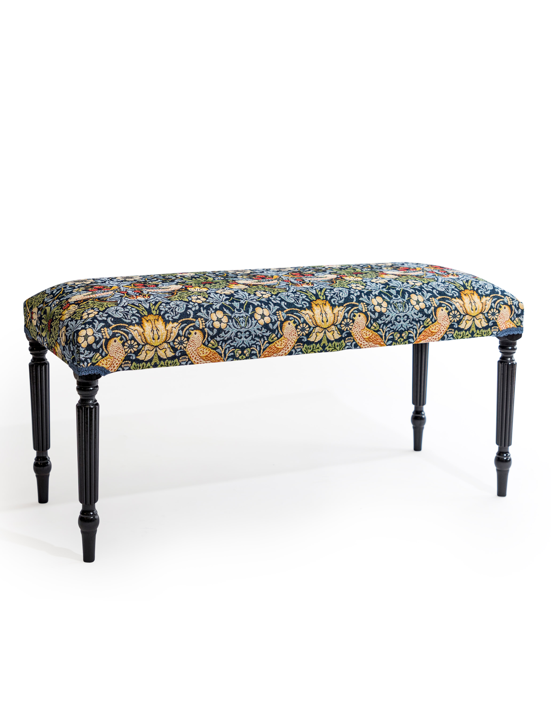 William Morris Strawberry Thief Bench - Hand Made in the UK