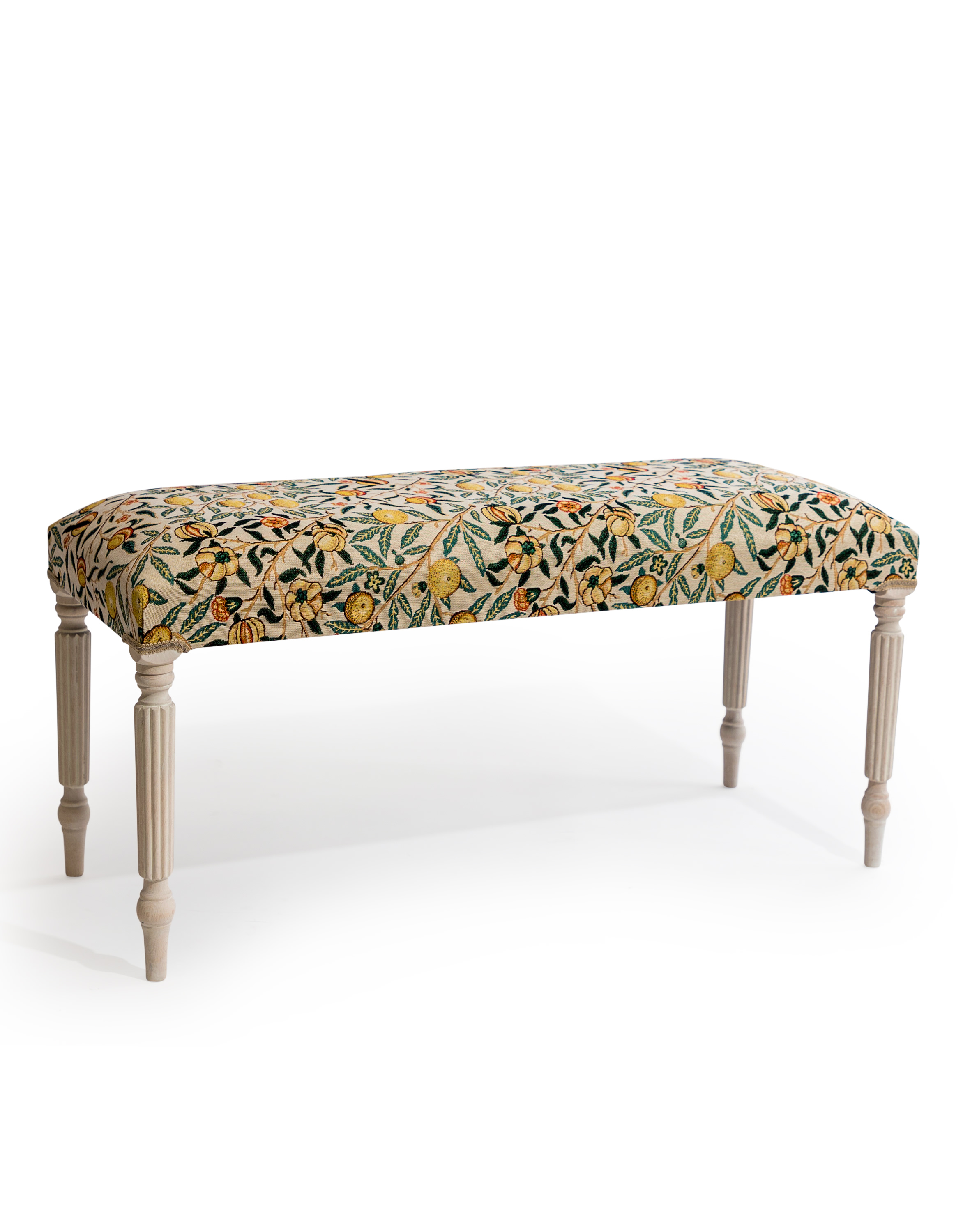 Sicilian Fruit Tapestry Bench - Hand Made in the UK