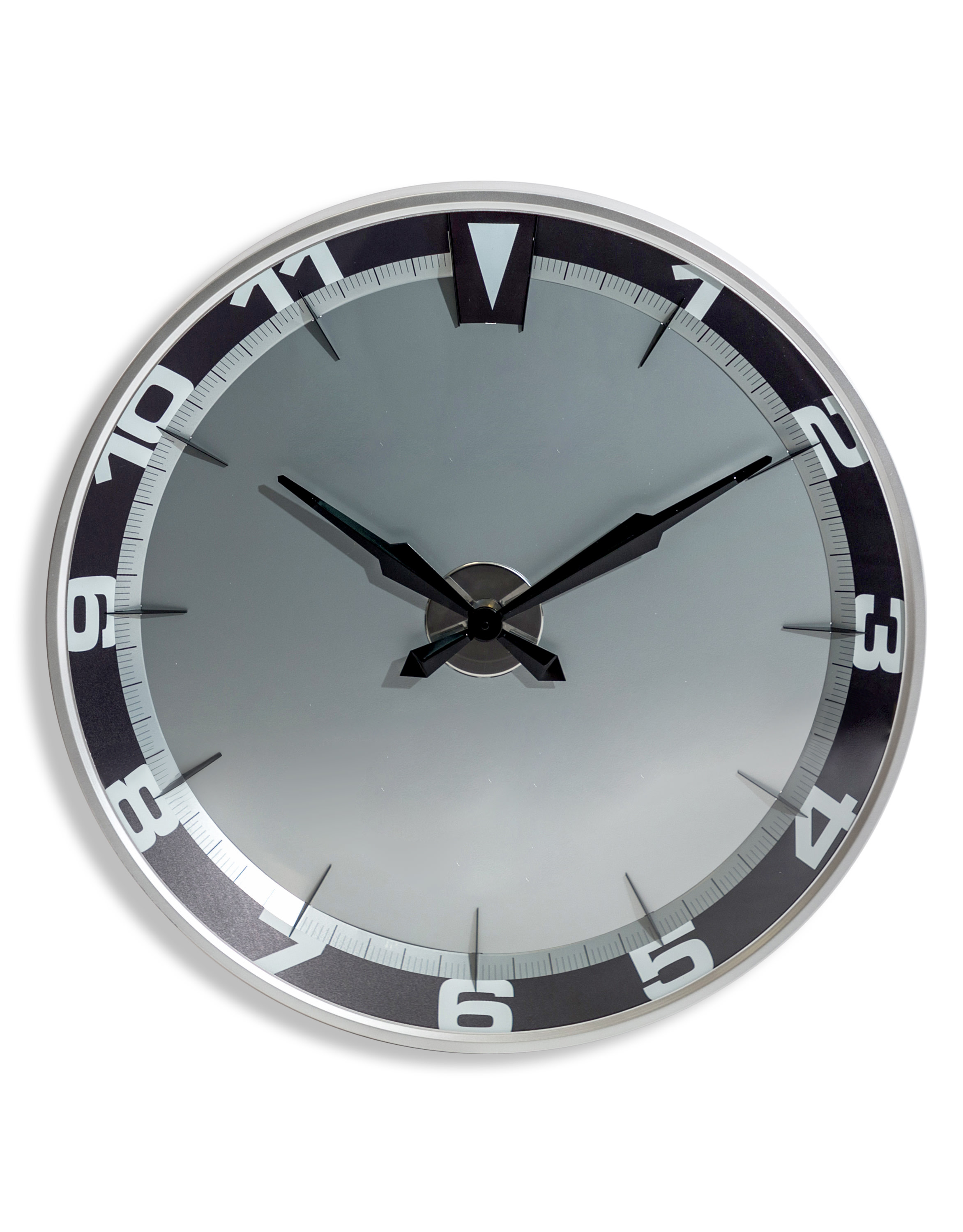 Large Brushed Steel "Watch-Style" Wall Clock