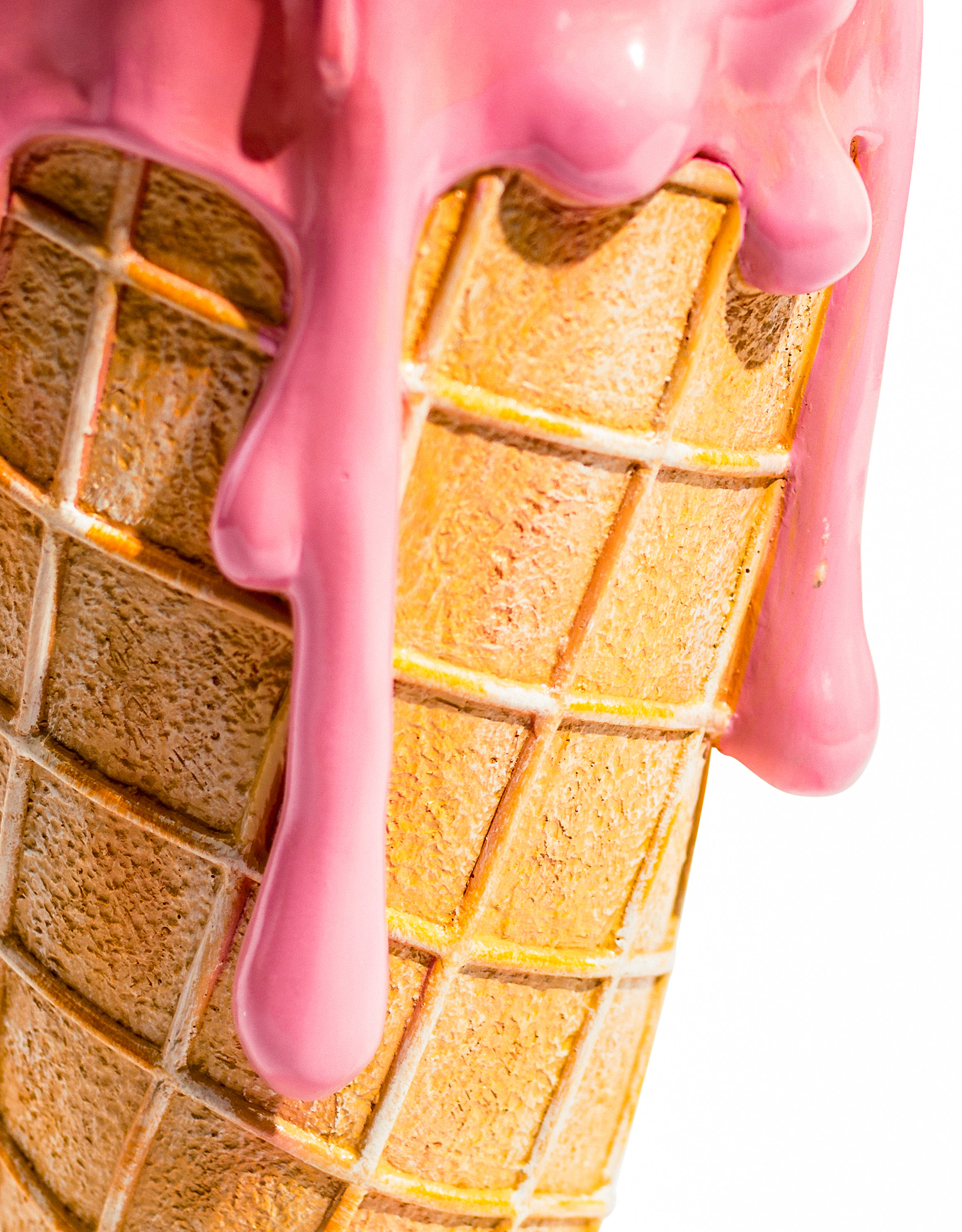 Melting Ice Cream Cone Side Table w/ Glass Top