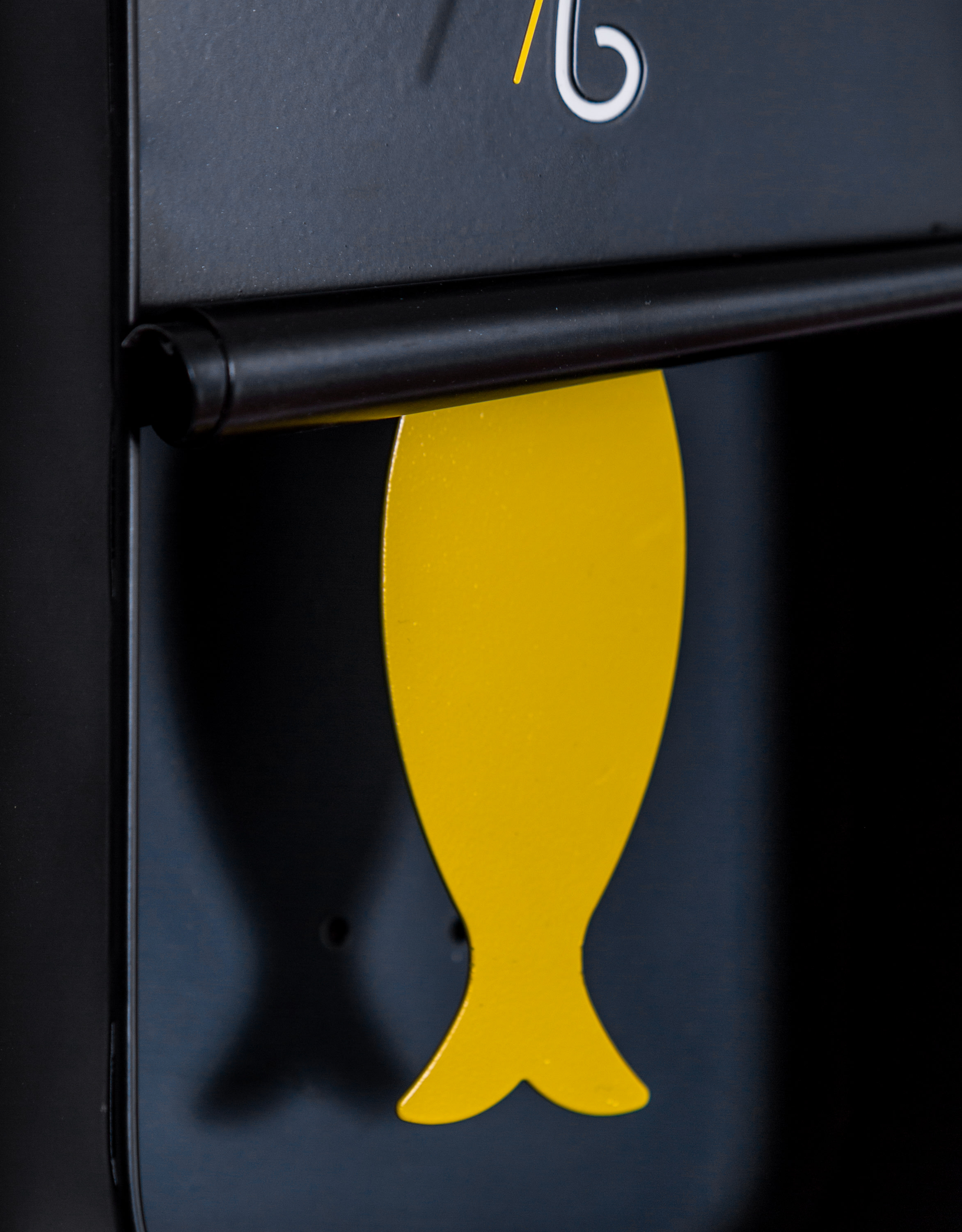 Black & Orange Metal Sardine Tin Pendulum Wall Clock