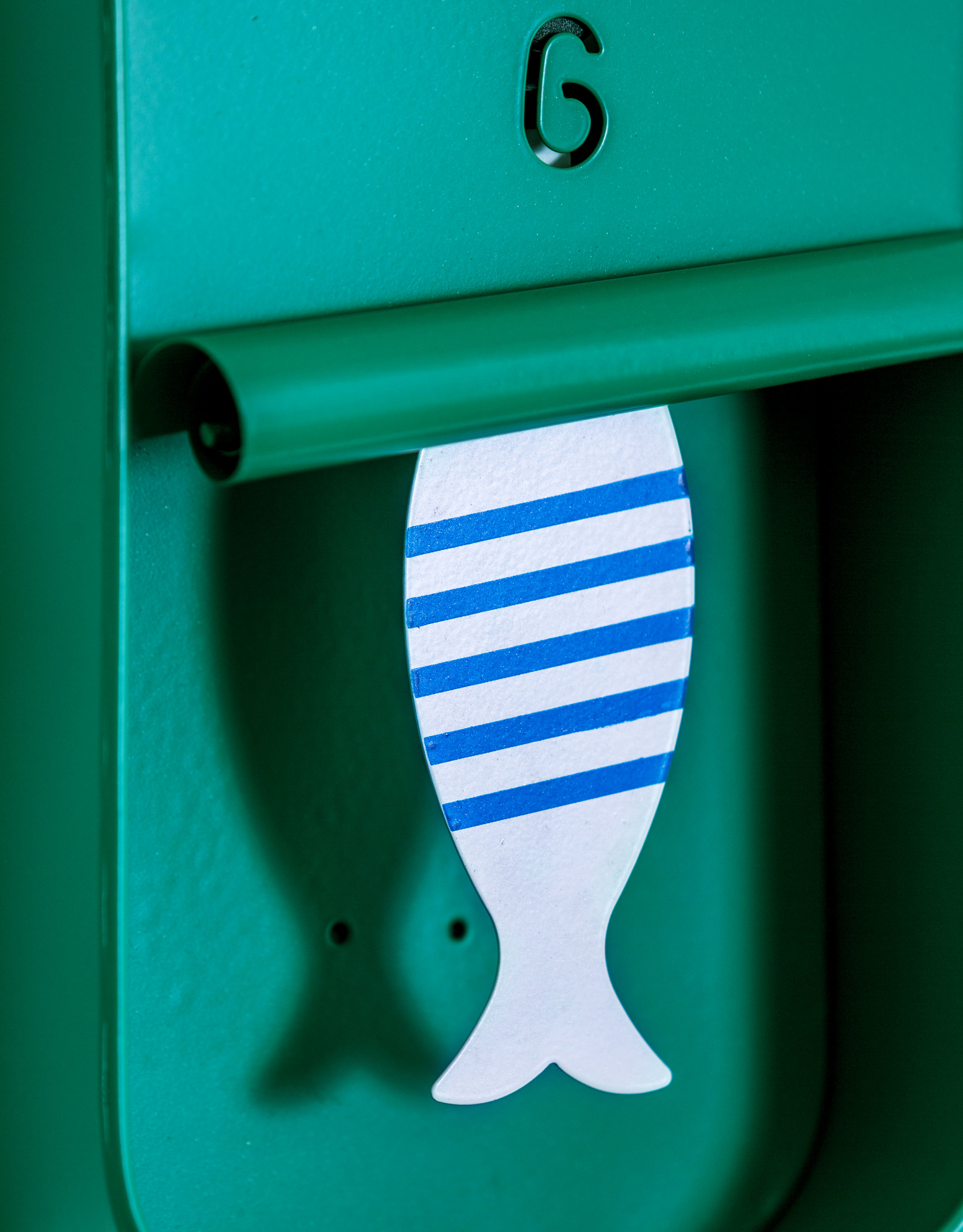 Mint Green Metal Sardine Tin Pendulum Wall Clock