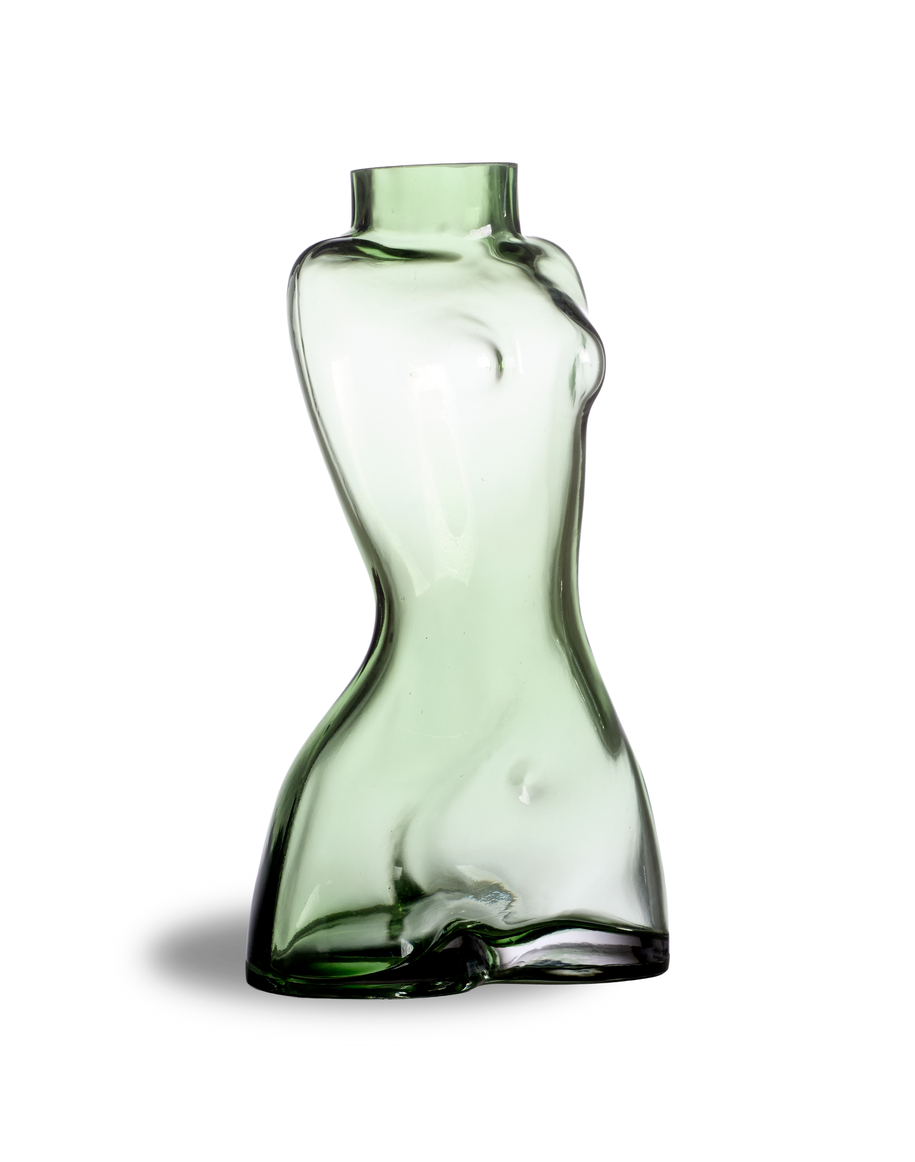 Green Female Body Glass Stem Vase