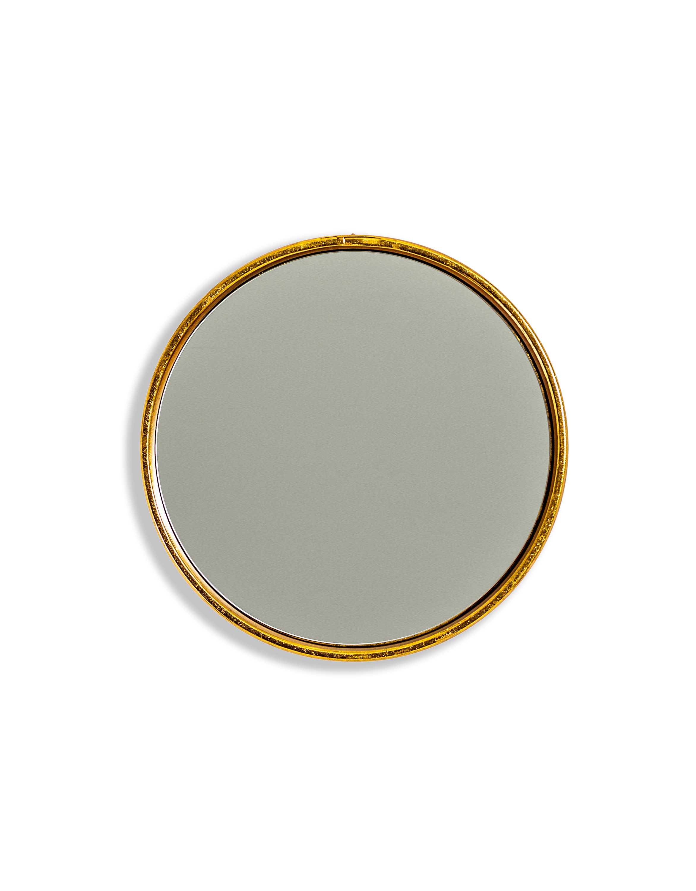 Gold Leaf Ribbed Cylinder Mirror 30cm