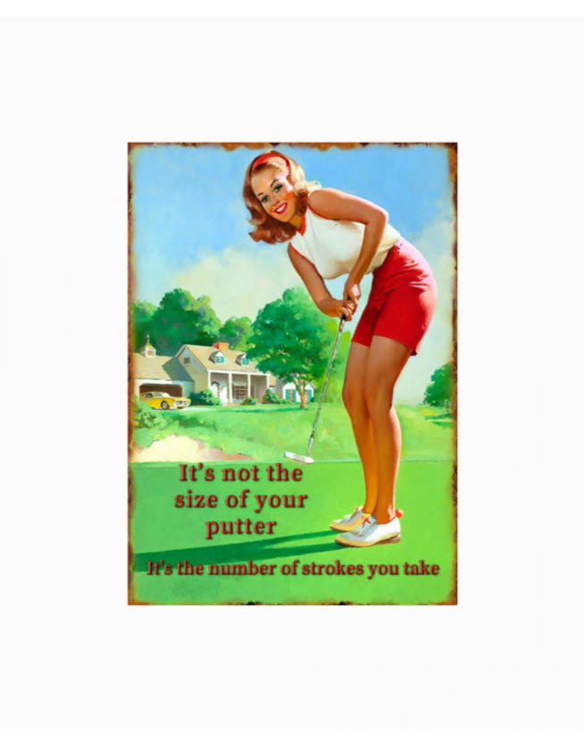 Retro Metal Golf Putter Wall Sign 30x40cm