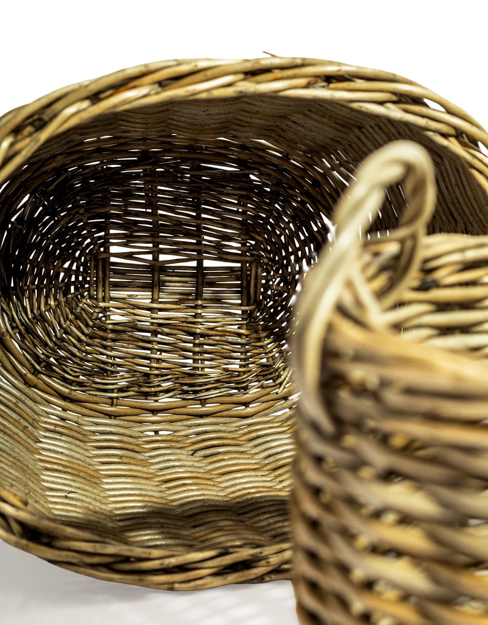 Large Set of 3 Rustic Woven Laundry / Log Baskets