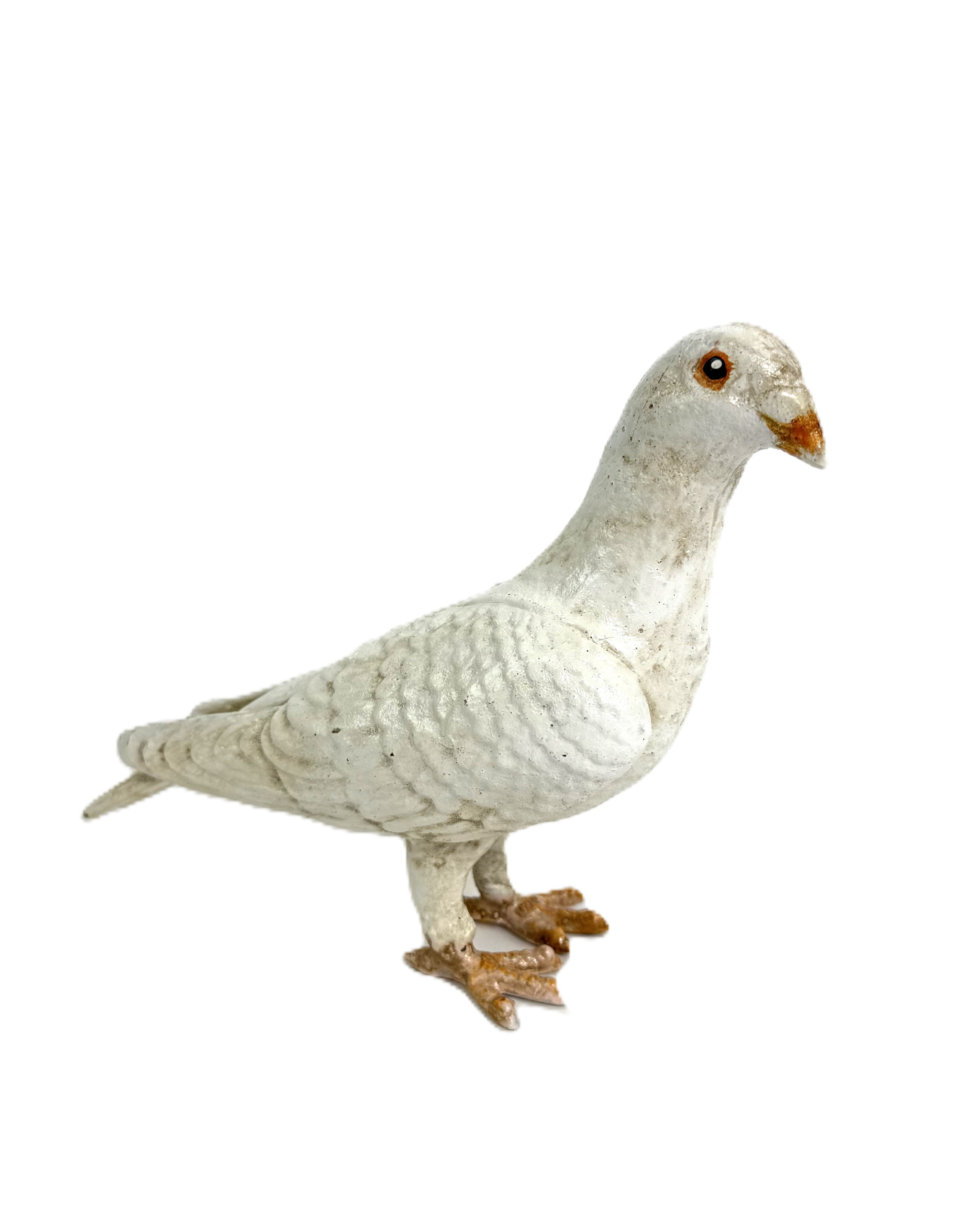 Cast Iron Standing White Dove Figure