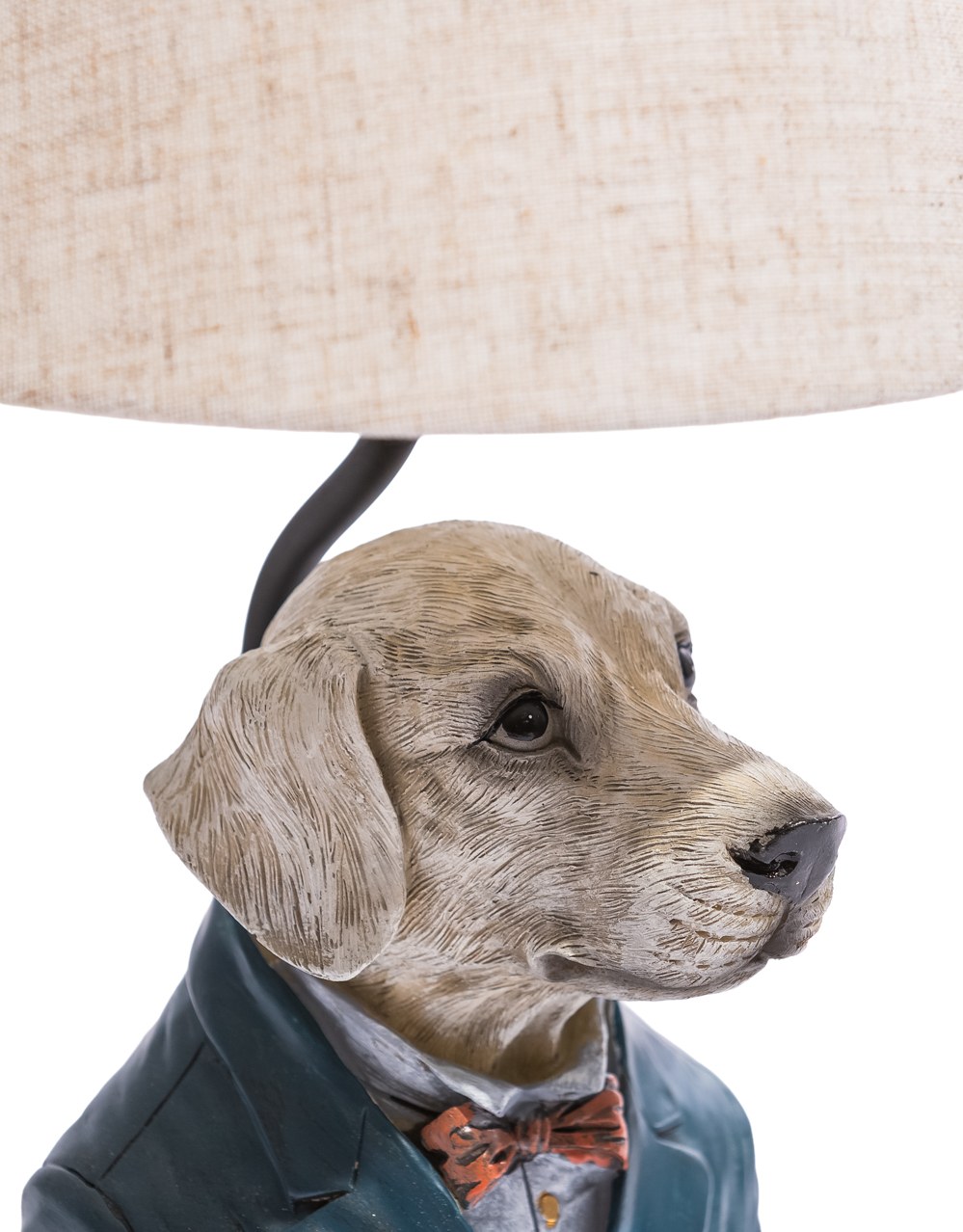 Gentry Labrador Table Lamp w/ Grey Shade