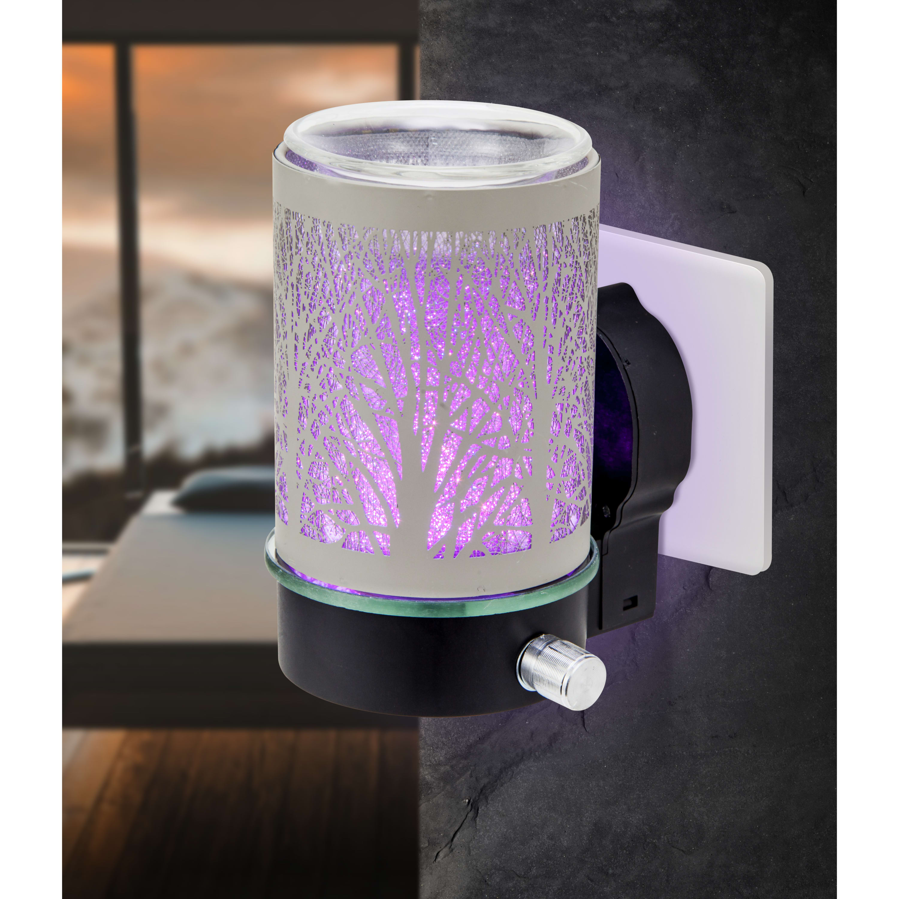 Tree Led Plug In Grey
