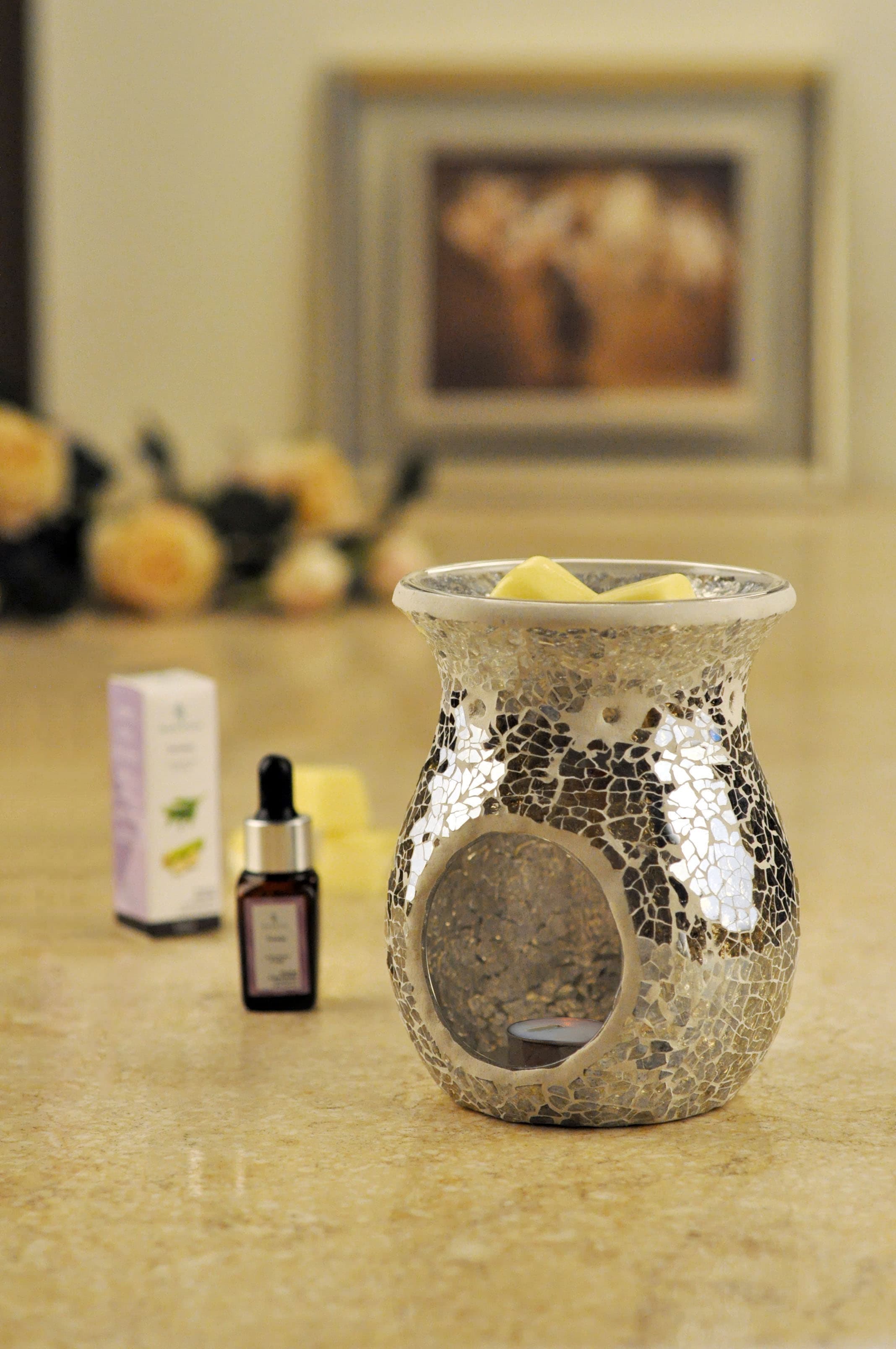 Grey Crackle Tealight Burner