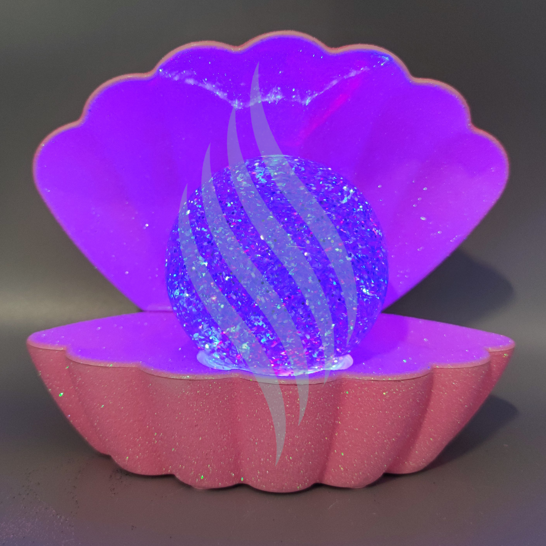 Pink Glitter - Colour Changing LED Clam