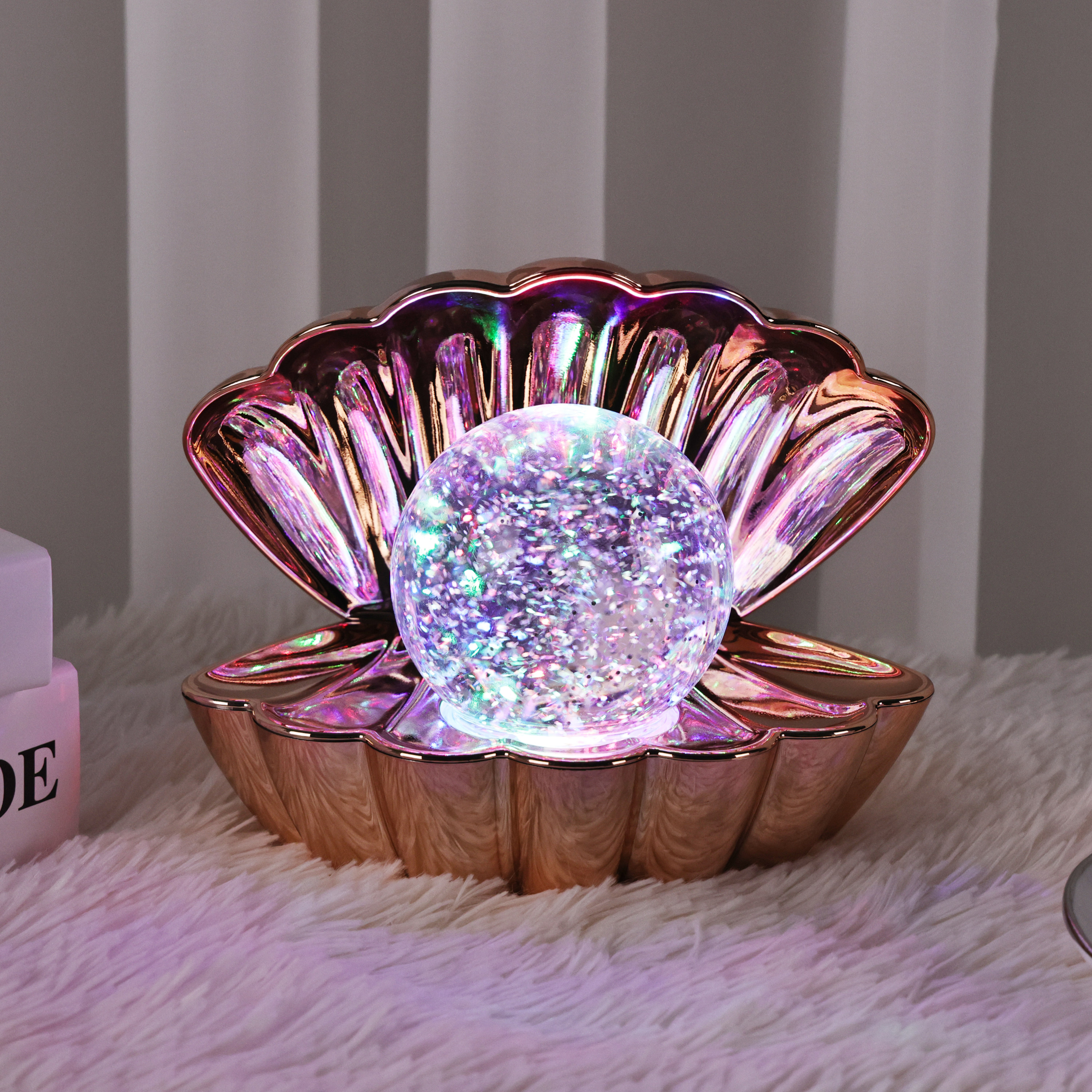 Rose Gold Metallic-Col. Ch'ging Clam wt Glitter