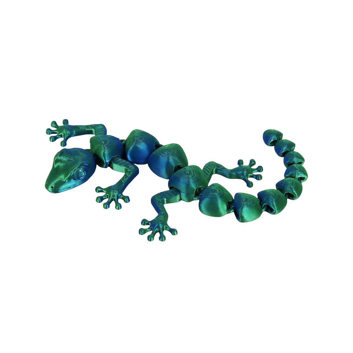 Blue Green 3D Printed Mini Gecko