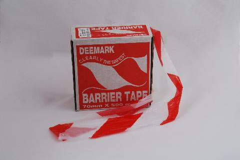 Le Mark BT75500RWHEAVY Barrier Tape - Red & White Stripes 75mm x 500m