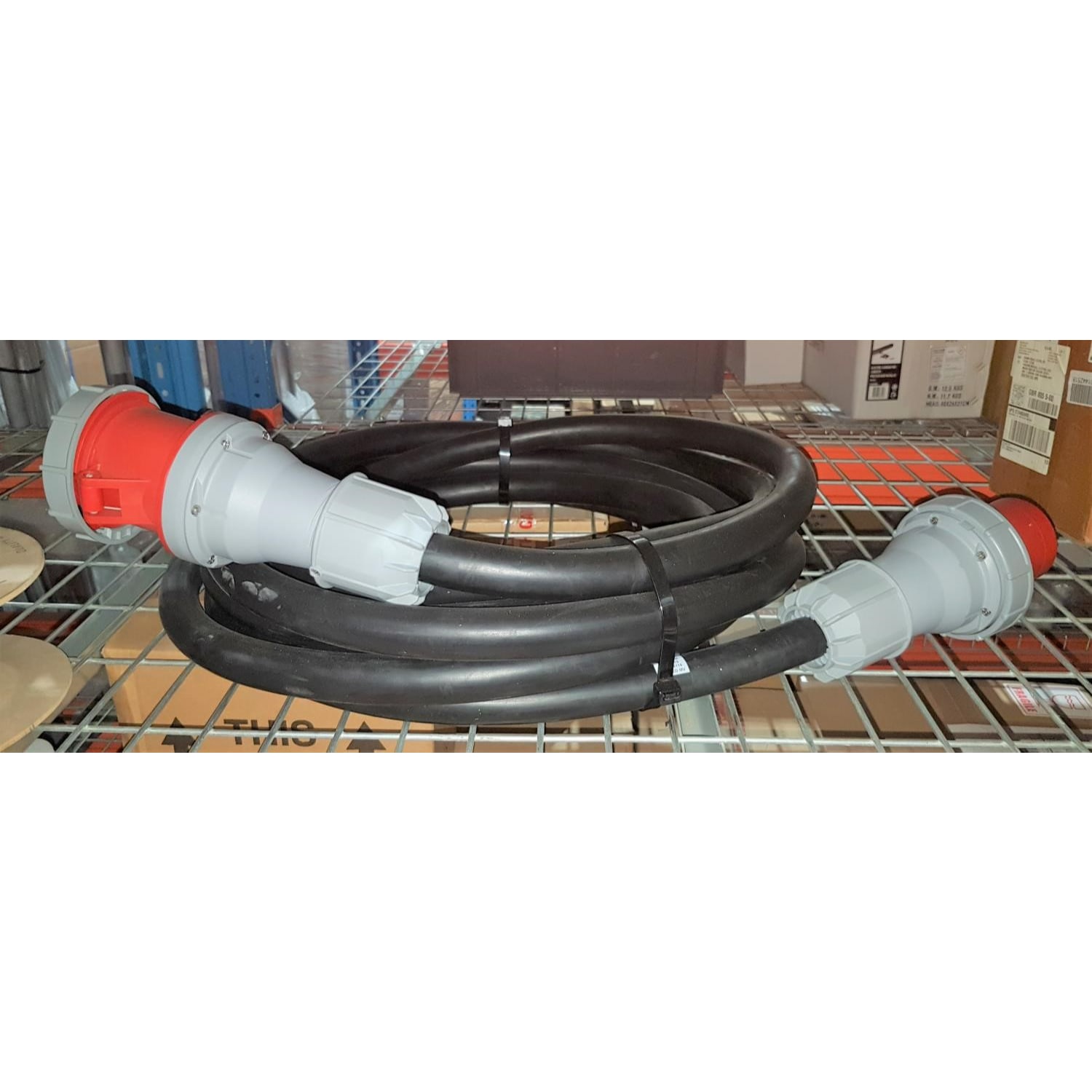 StageCable 125A 415V Cable + Red 5pin 6h Plug & Socket - 5m