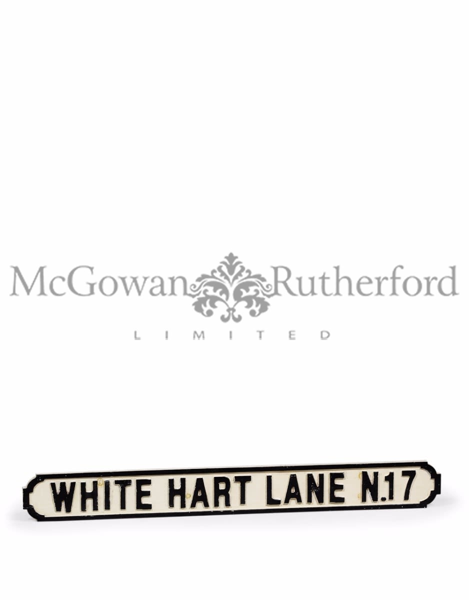 Antiqued Wooden "White Hart Lane N17" Road Sign