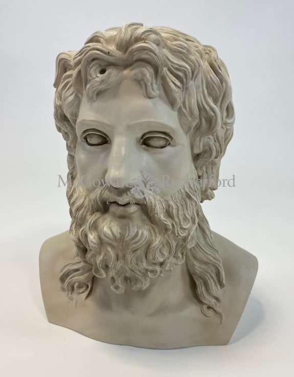 Stone Effect Zeus Bust