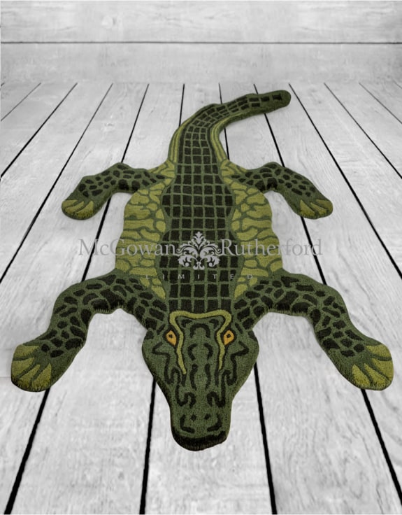 Hand Tufted Extra Large Alligator "Skin" Woollen Rug