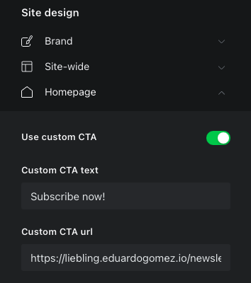 Custom CTA button in the Home page · eddiesigner/liebling Wiki · GitHub