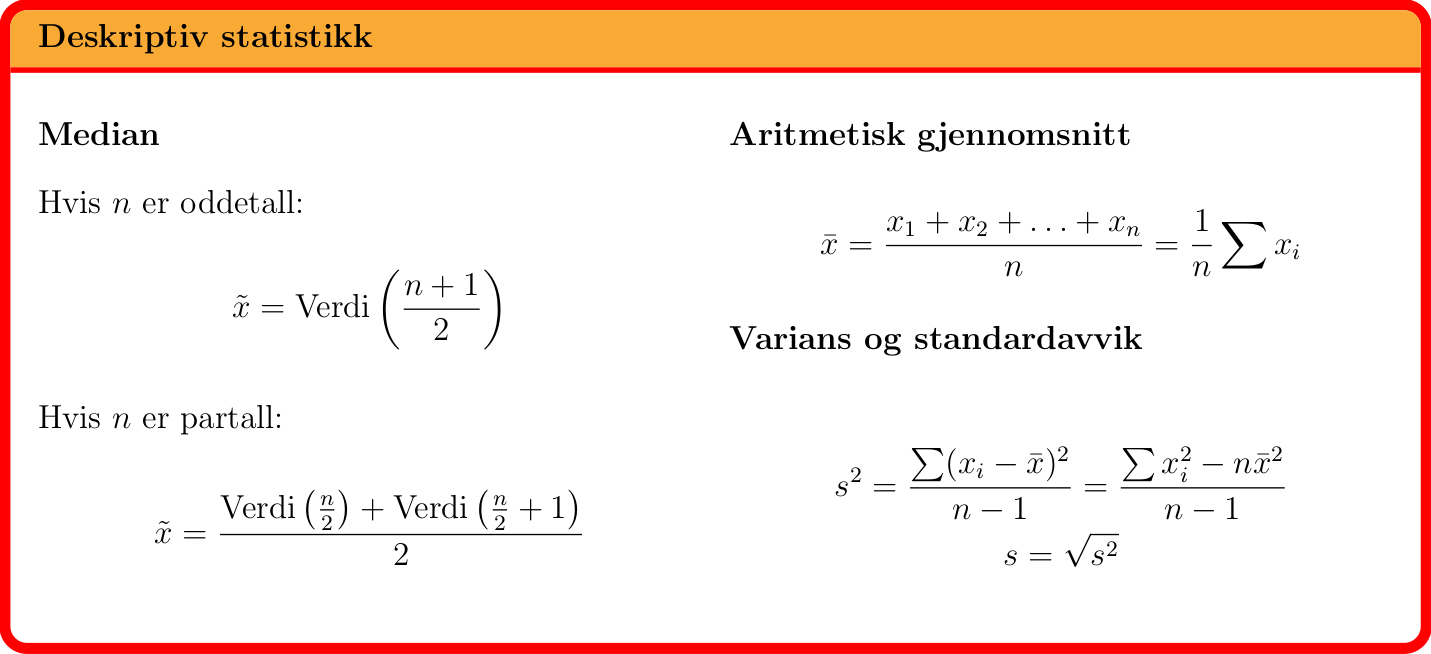 Statistikk og sannsynlighetsregning