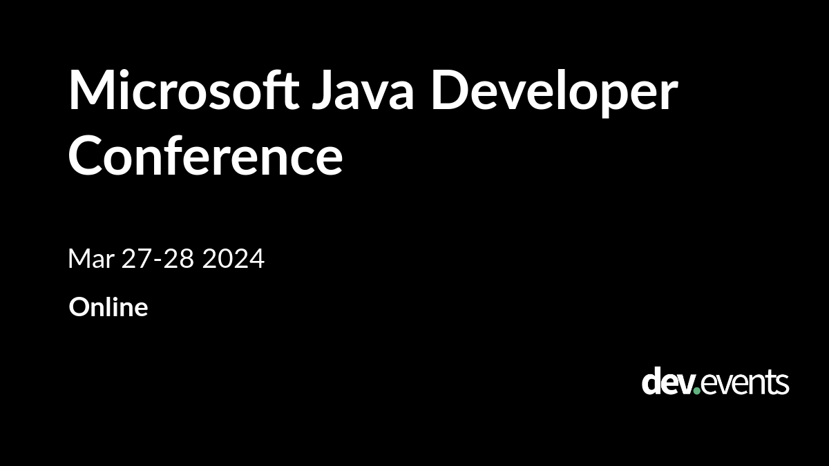 Microsoft Java Developer Conference