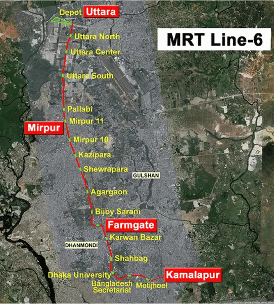 মেট্রোরেল ষ্টেশন, নতুন সময়সূচী, ভাড়া তালিকা ও অন্যান্য সকল তথ্য (এমআরটি লাইন-৬)