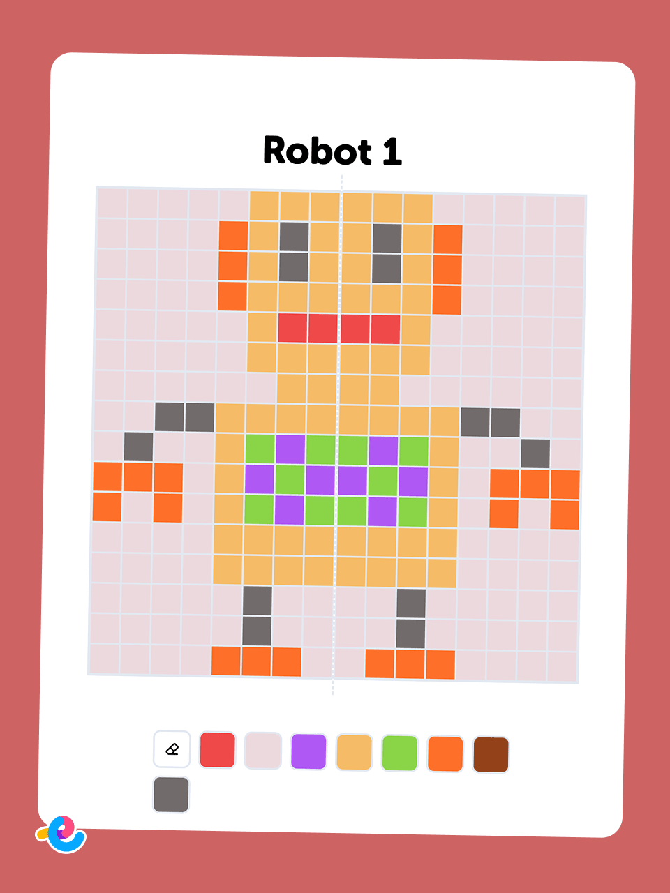 Symmetry Pixel Art - Robot 1 Activity teaching resources | Edzo