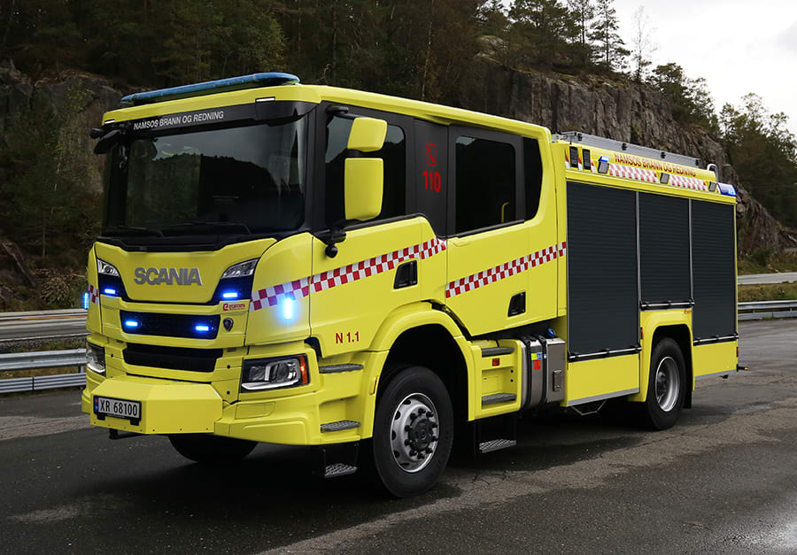 Brannbil til Namsos Brann og Redning på Scania 4x4 chassis | Egenes Brannteknikk AS