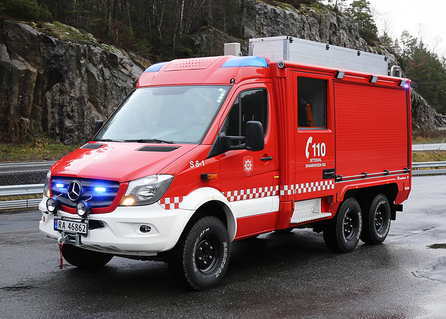 Rosenbauer CL brannbil på Sprinter 6x6 chassis til Setesdal | Egenes ...