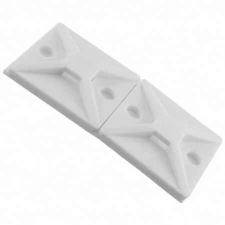 HellermannTyton MB5A10F4 4-Way Polyamide Mounting Base, 1.49" L x 1.49" W x 0.28" H, White, 250 ...