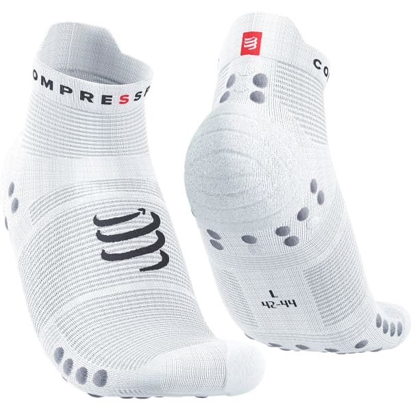 COMPRESSPORT-PRO RACING SOCKS V4.0 RUN LOW WHITE/ALLOY - Chaussette running