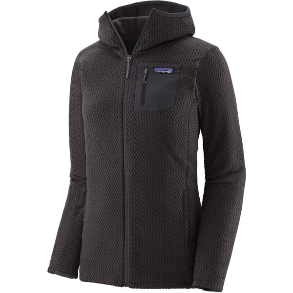 PATAGONIA W'S R1 AIR FULL-ZIP HOODY BLACK - Hiking fleece jacket