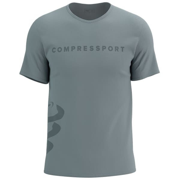 COMPRESSPORT-LOGO SS TSHIRT M ALLOY/STEEL GRAY - T-shirt trail