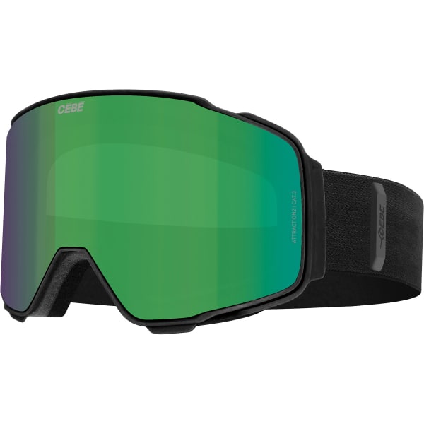 CEBE ATTRACTION 2 BLACK/FLASH GREEN - Masque de ski