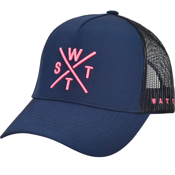 WATTS TRUCKER CAP TRIBE INK/ LOGO FLUO PINK - Casquette