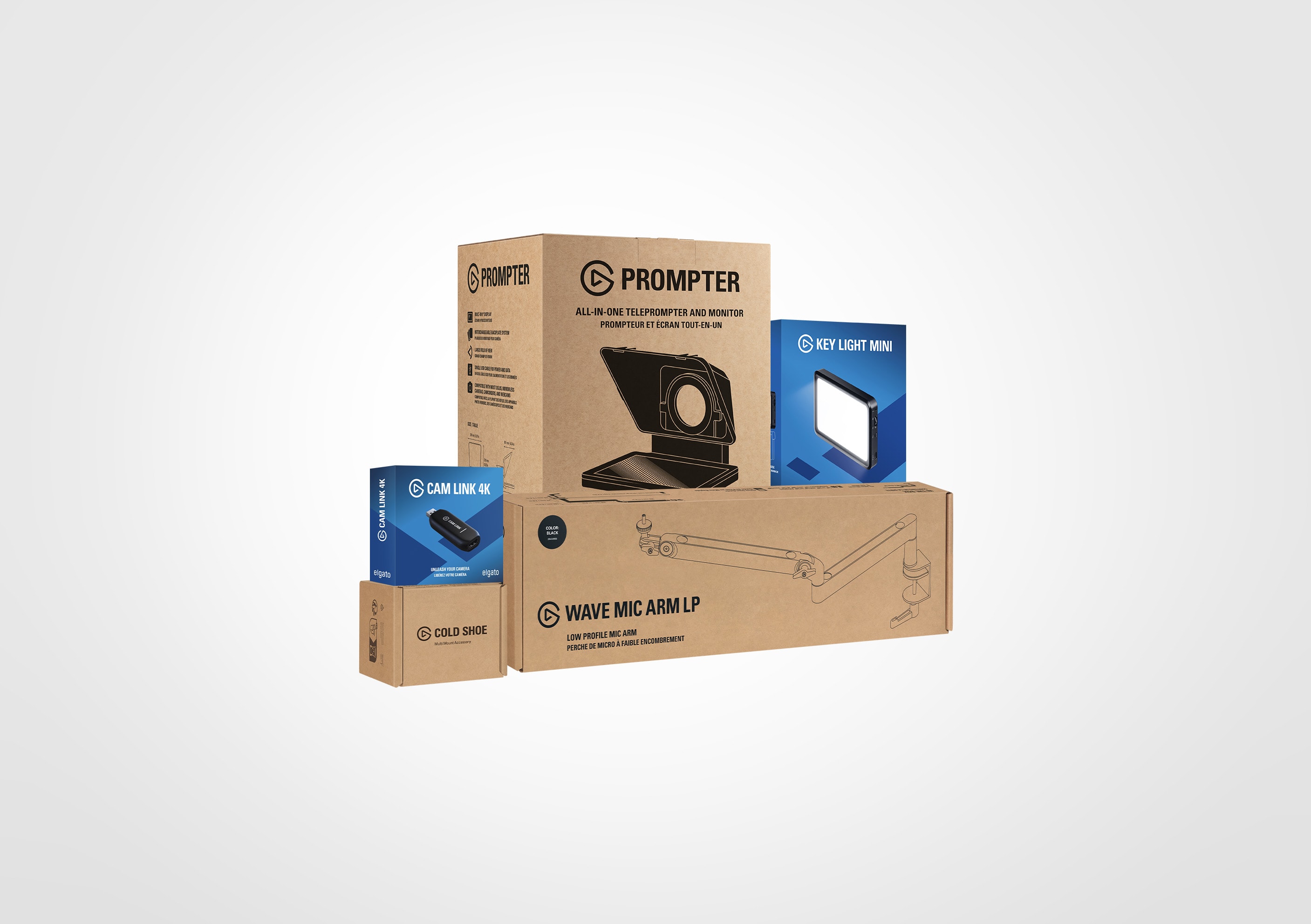 Prompter Boom Cam Bundle + Key Light Mini | Elgato