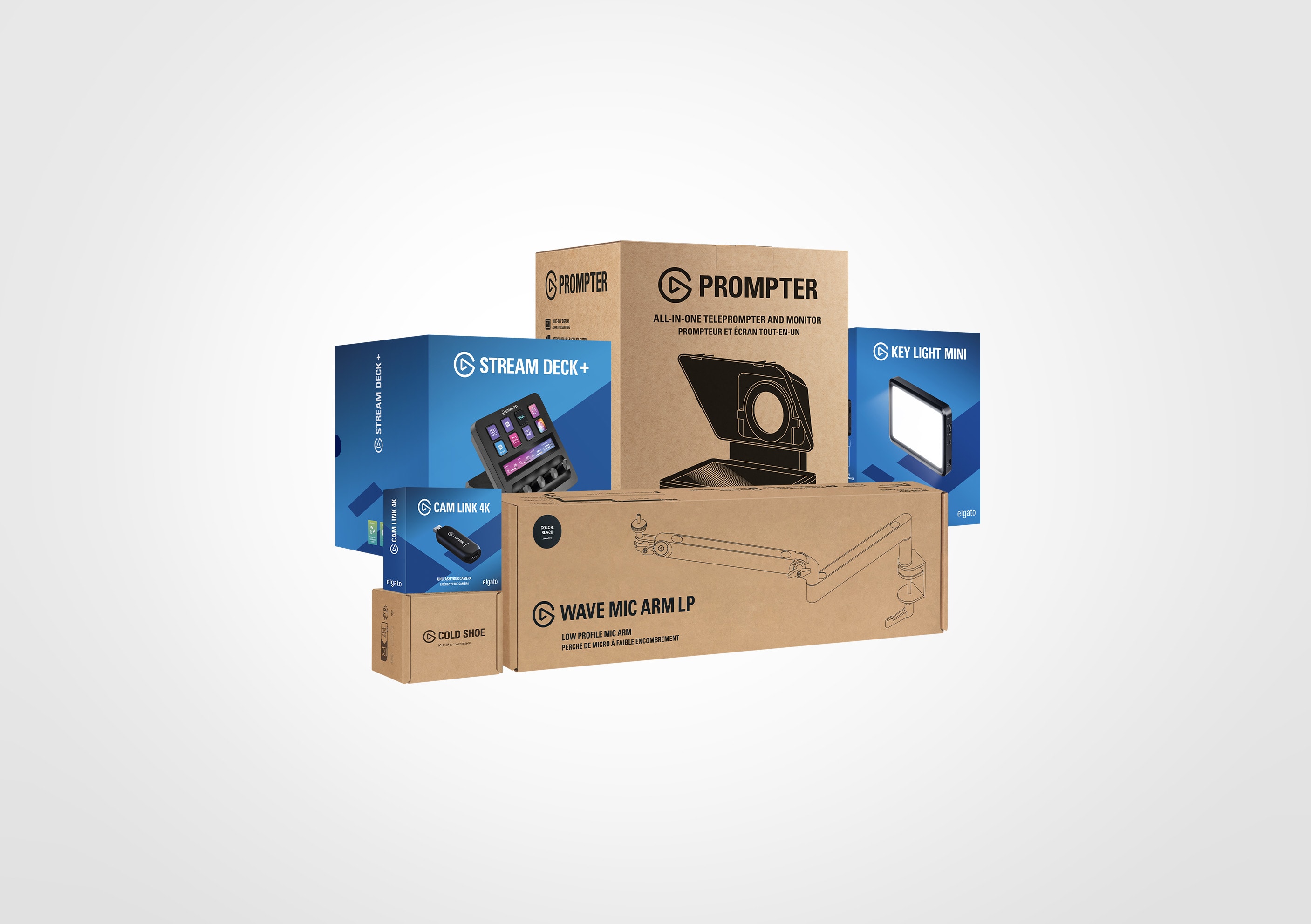 Prompter Boom Cam Bundle Plus + Key Light Mini | Elgato