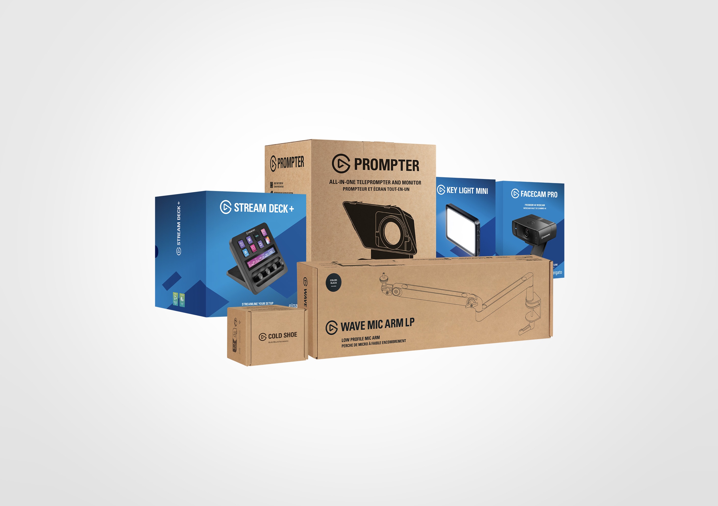 Prompter Boom 4K60 Bundle Plus + Key Light Mini | Elgato