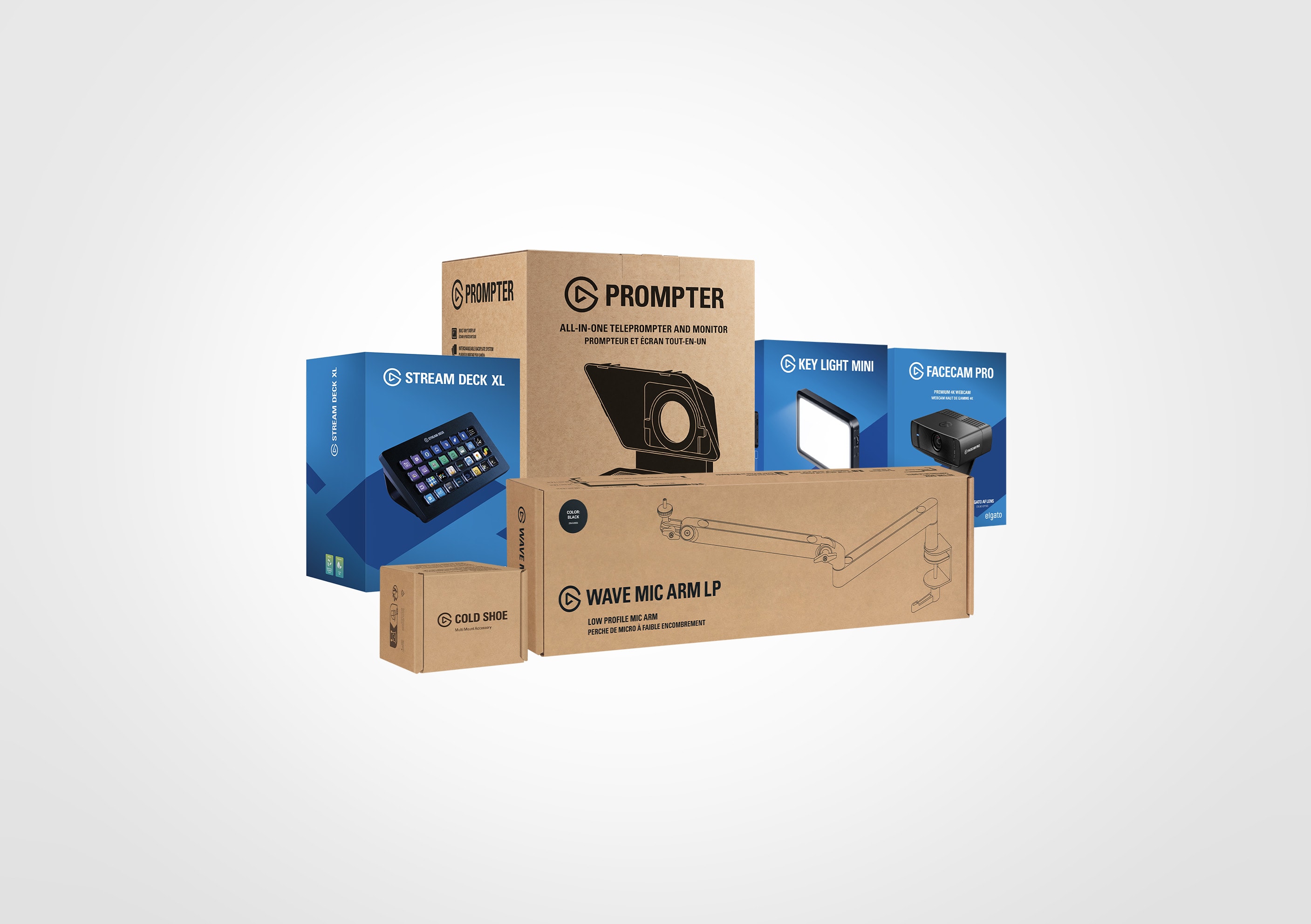 Prompter Boom 4K60 Bundle XL + Key Light Mini | Elgato