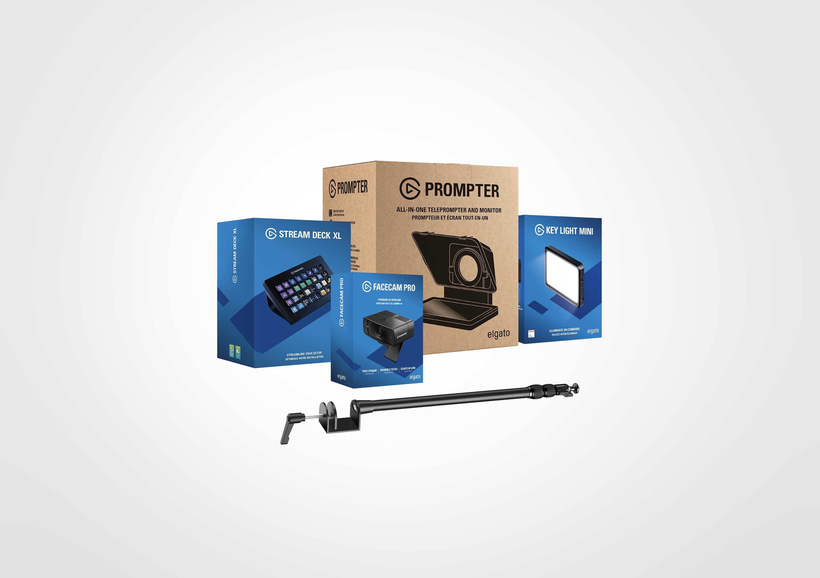 Prompter Mounted 4K60 Bundle XL + Key Light Mini | Elgato