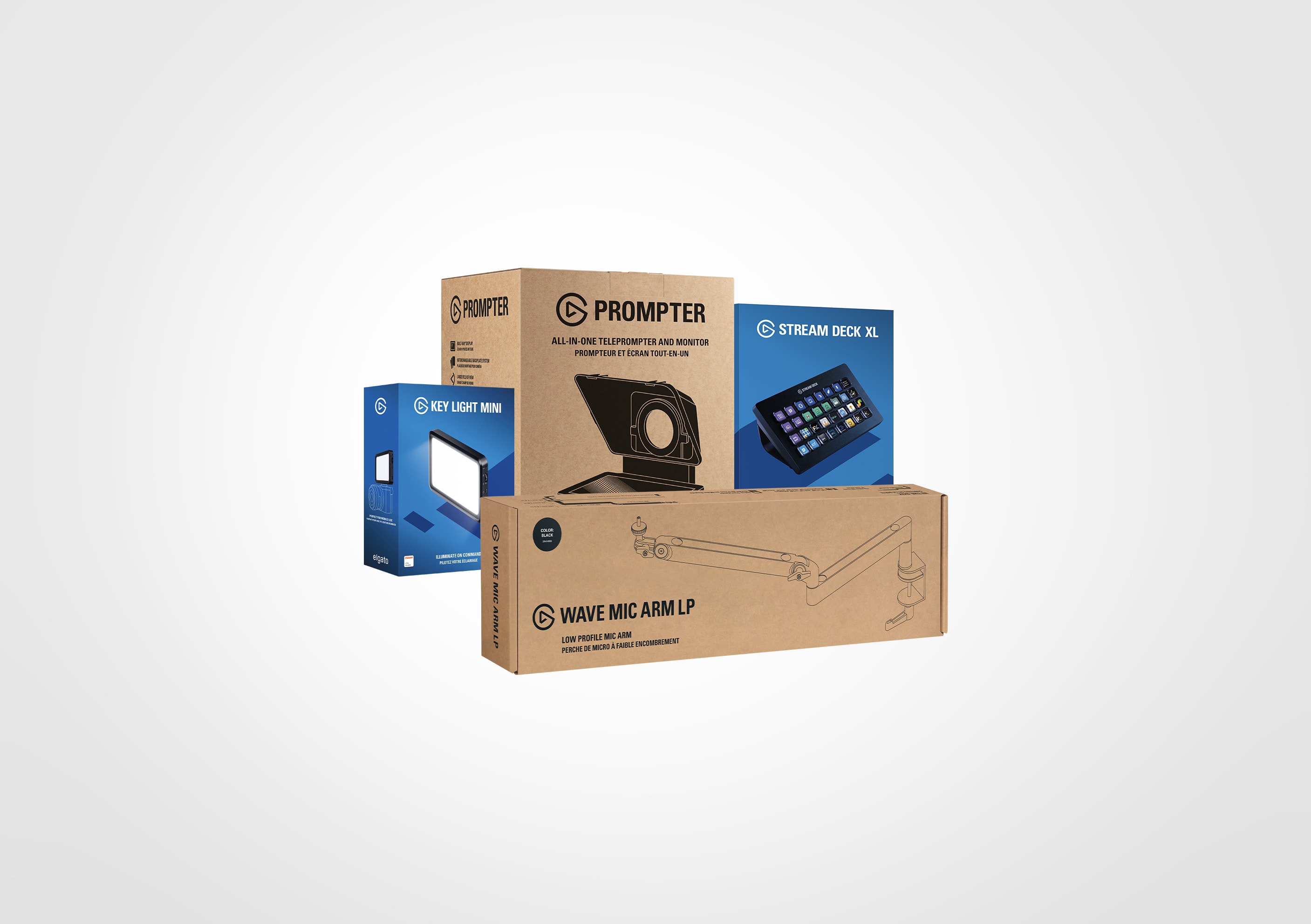 Prompter Boom Bundle XL + Key Light Mini | Elgato