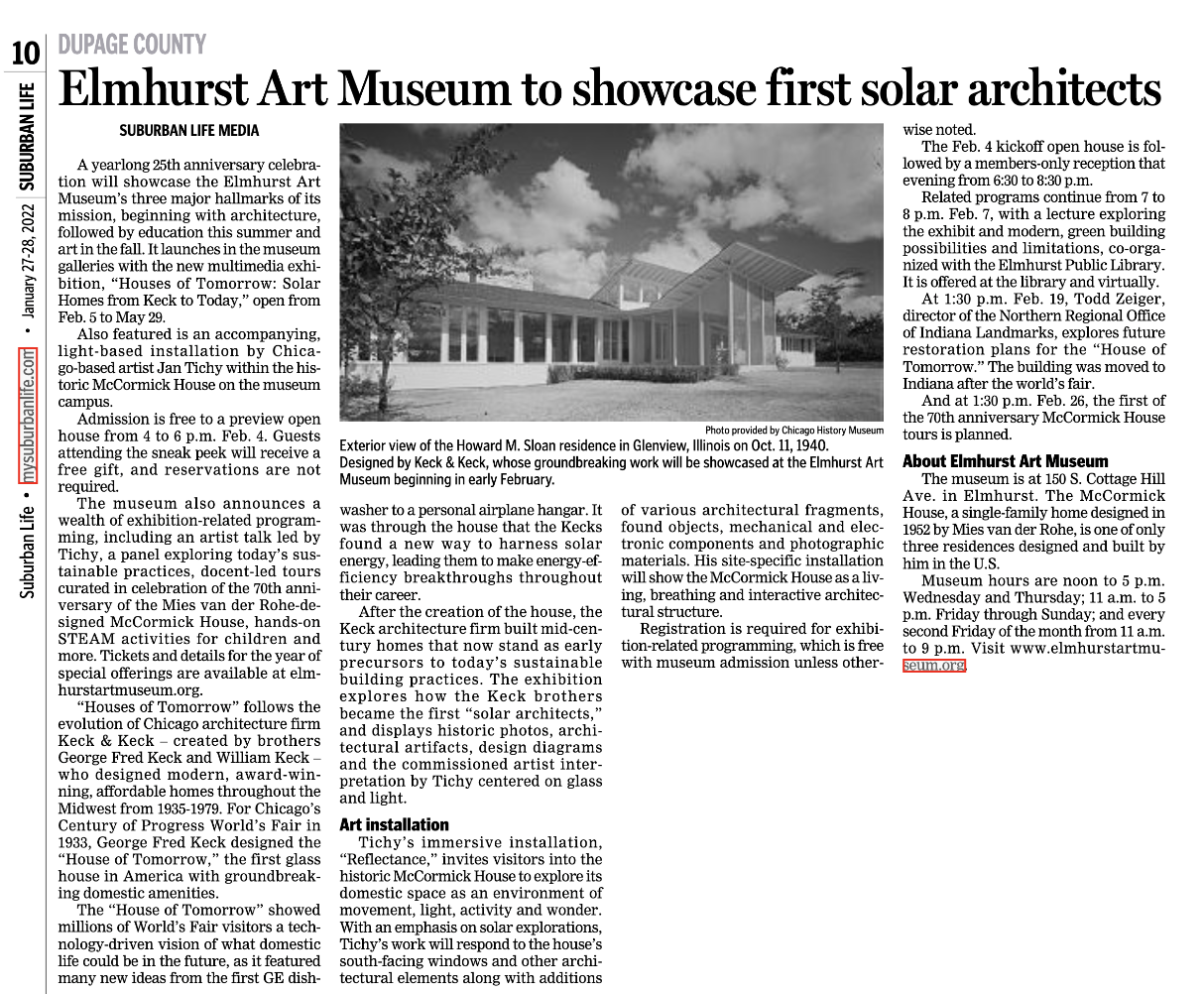 Houses of Tomorrow: Solar Homes from Keck to Today | Elmhurst Art Museum