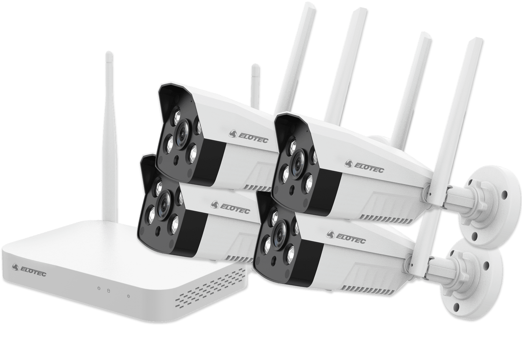 Elocam kamerasett, komplett m/ sentral inkl. 1TB HD og 4 kamera Elotec AS
